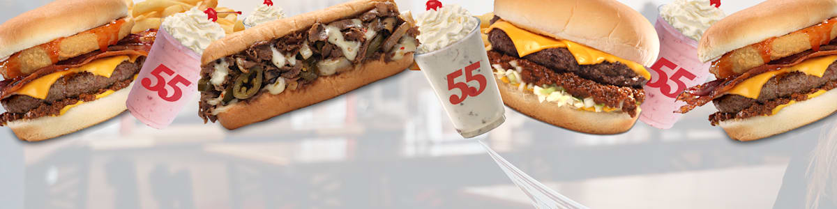 Hwy 55 Burgers, Shakes and Fries Delivery Menu | Order Online | 4420 E ...