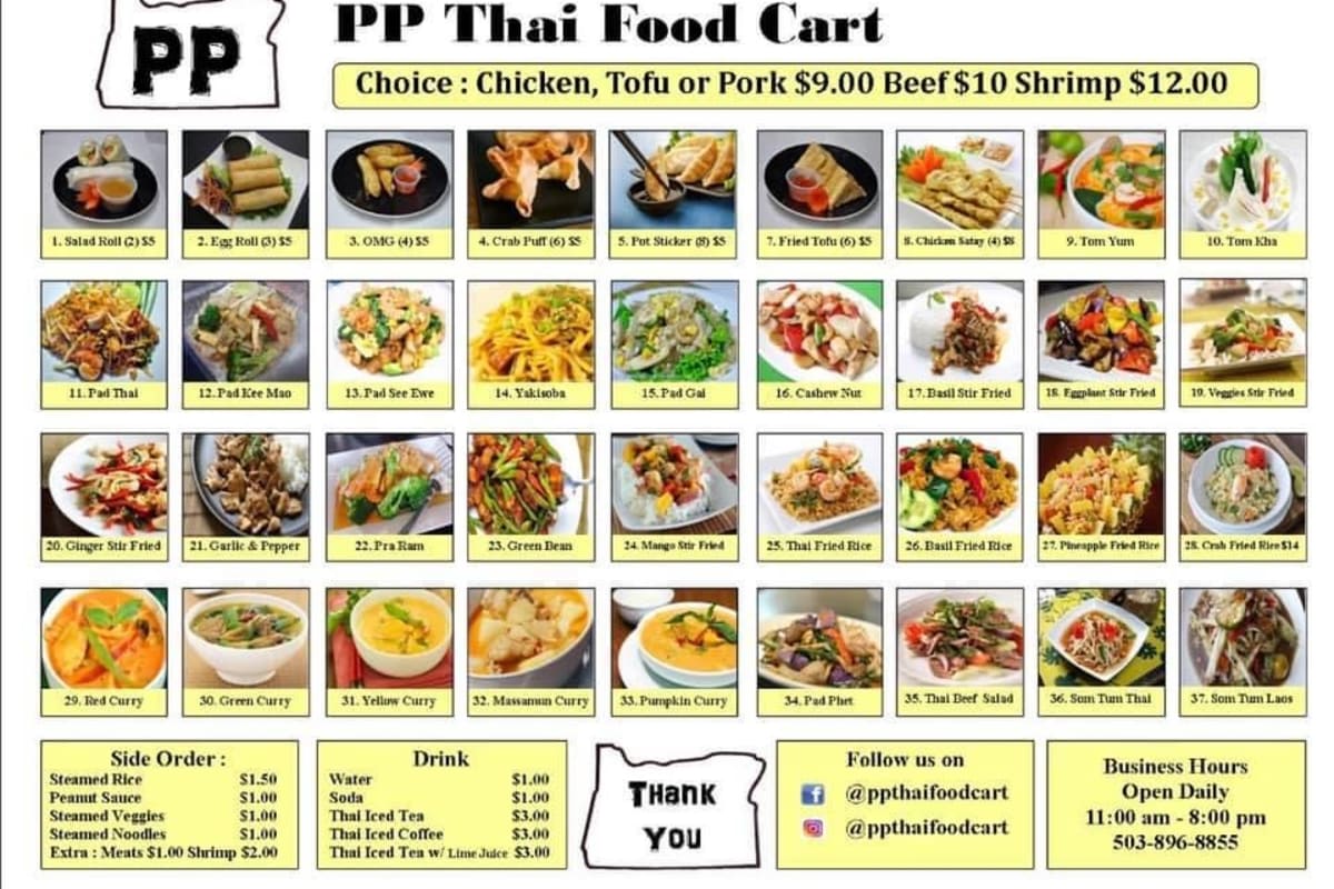 PP Thai Foodcart Delivery Menu | Order Online | 1825 N Williams Ave ...