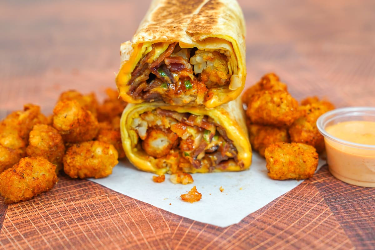 Tots Breakfast Burrito Delivery Menu | Order Online | 130 W Shore Ave ...