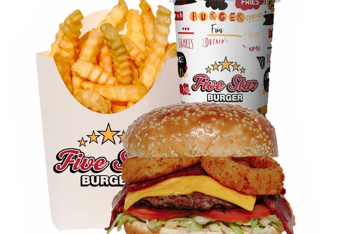 Five Star Burger Delivery Menu | Order Online | 2941 Harbor St ...