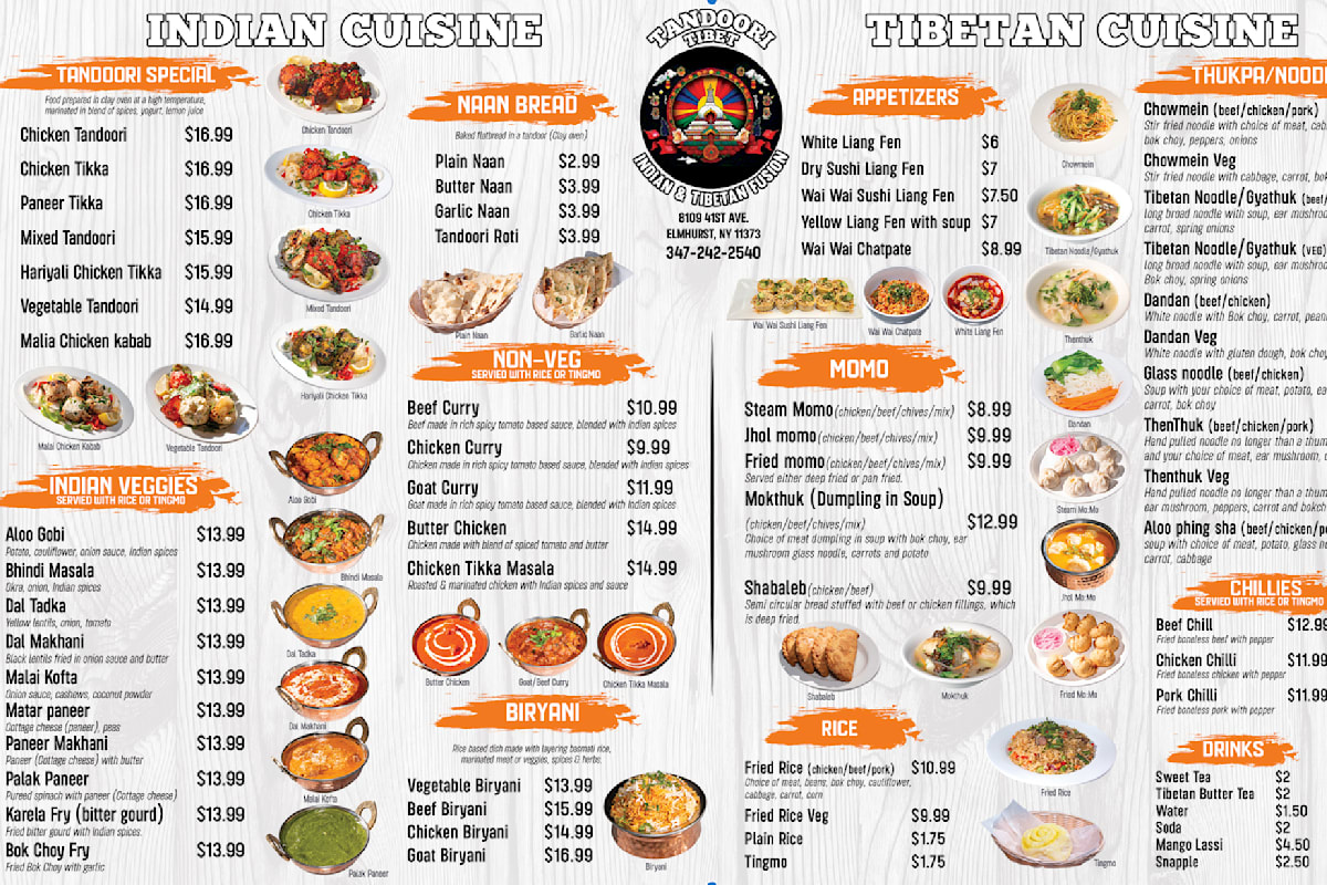 Tandoori Tibet (Indian and Tibetan Fusion) Delivery Menu | Order Online ...