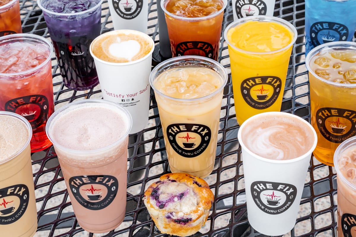 The Fix Drive Thru Coffee Delivery Menu | Order Online | 1445 W Auto Dr ...